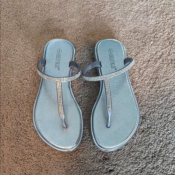 Ashley Blue | Shoes | Ashley Blue Silver Sandals With Minimalist Design ...